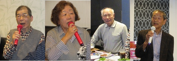 レストランで食事をしている人達自動的に生成された説明